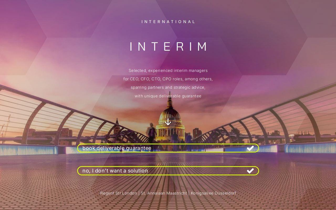 international interim - interim experts with unique deliverable guarantee
